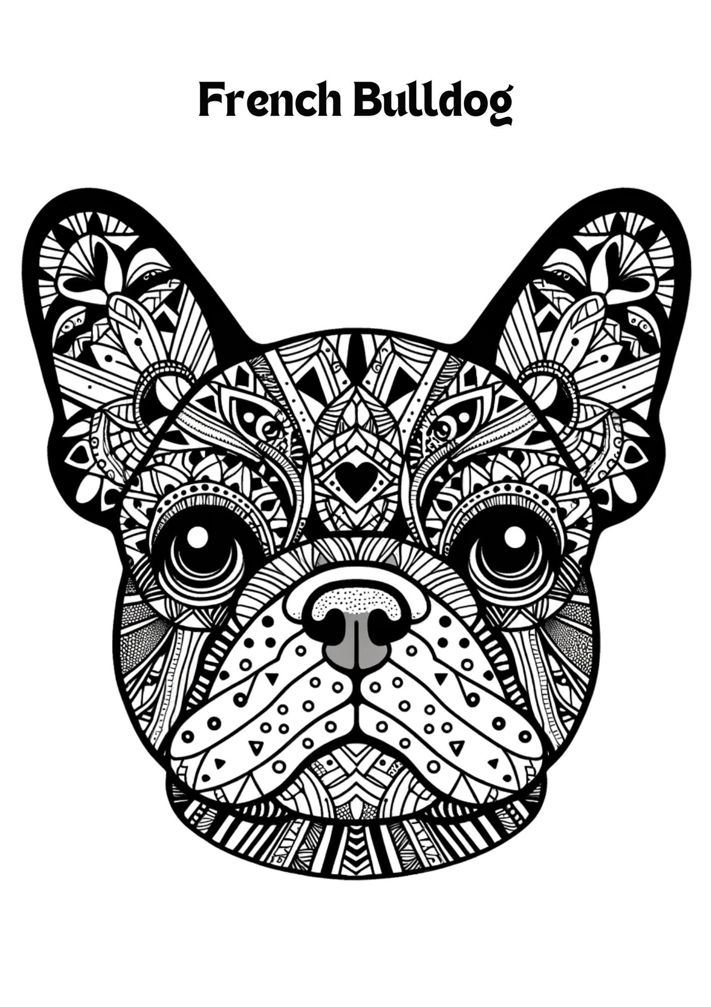 Adult Coloring Page, French Bulldog Mandala ,instant Download ...
