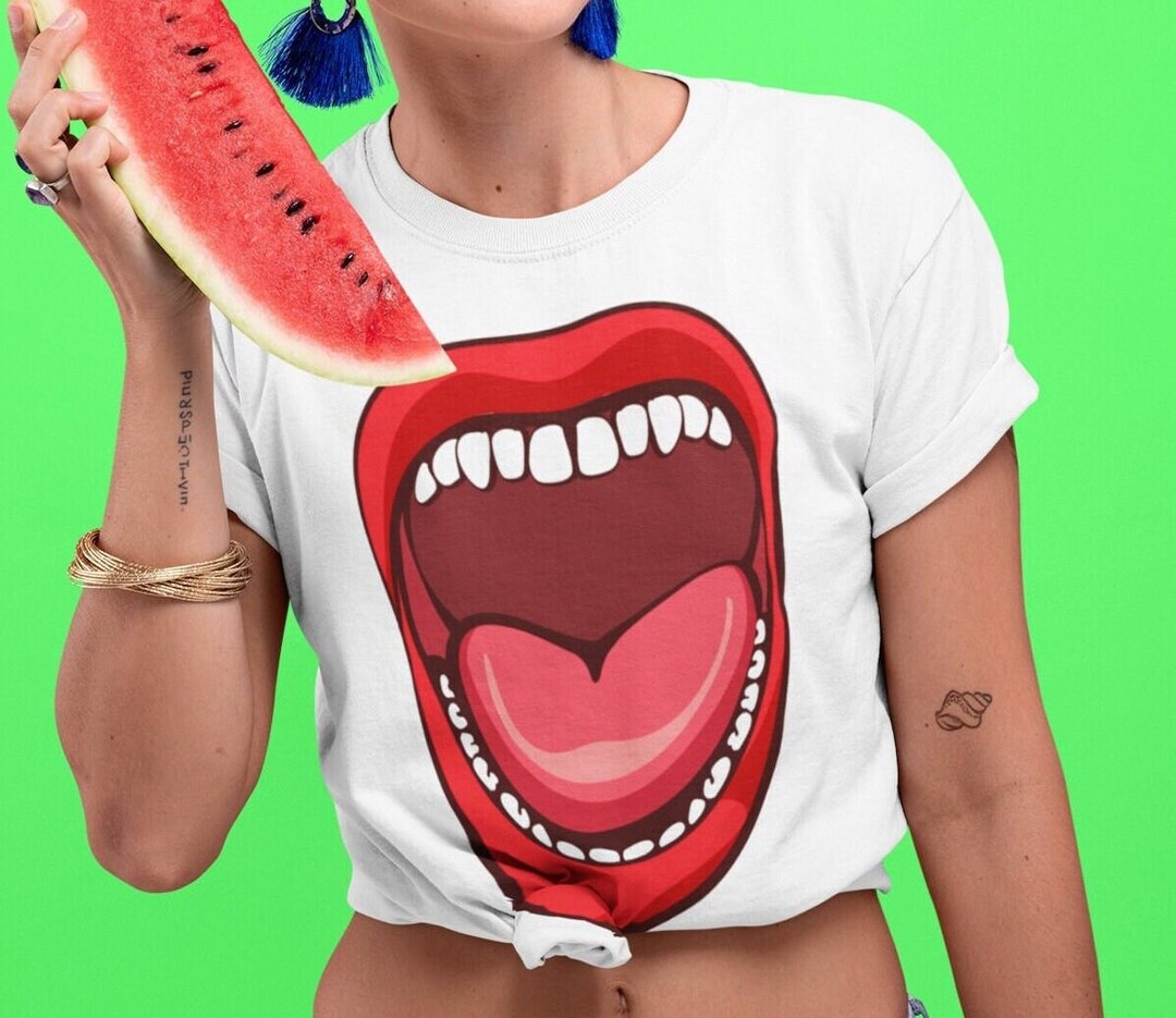 Lips Tee ~ Take on the World ~ Open Mouth ~ Unisex Shirt ~ Express Your ...