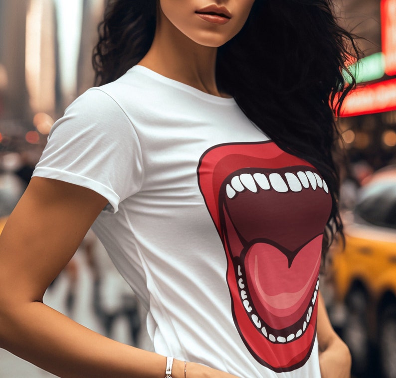 Lips Tee Take on the World Open Mouth Unisex Shirt Express Your Freedom ...