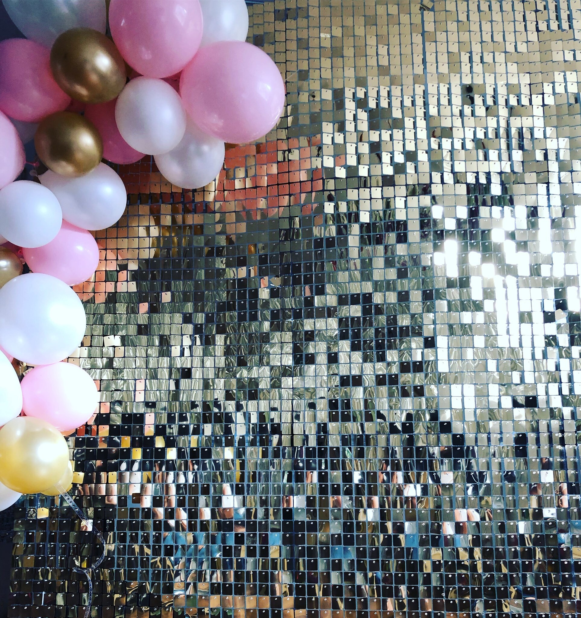 50 PCS Silver Shimmer Wall Backdrop Sequins Backdrop Decoration Panels ...