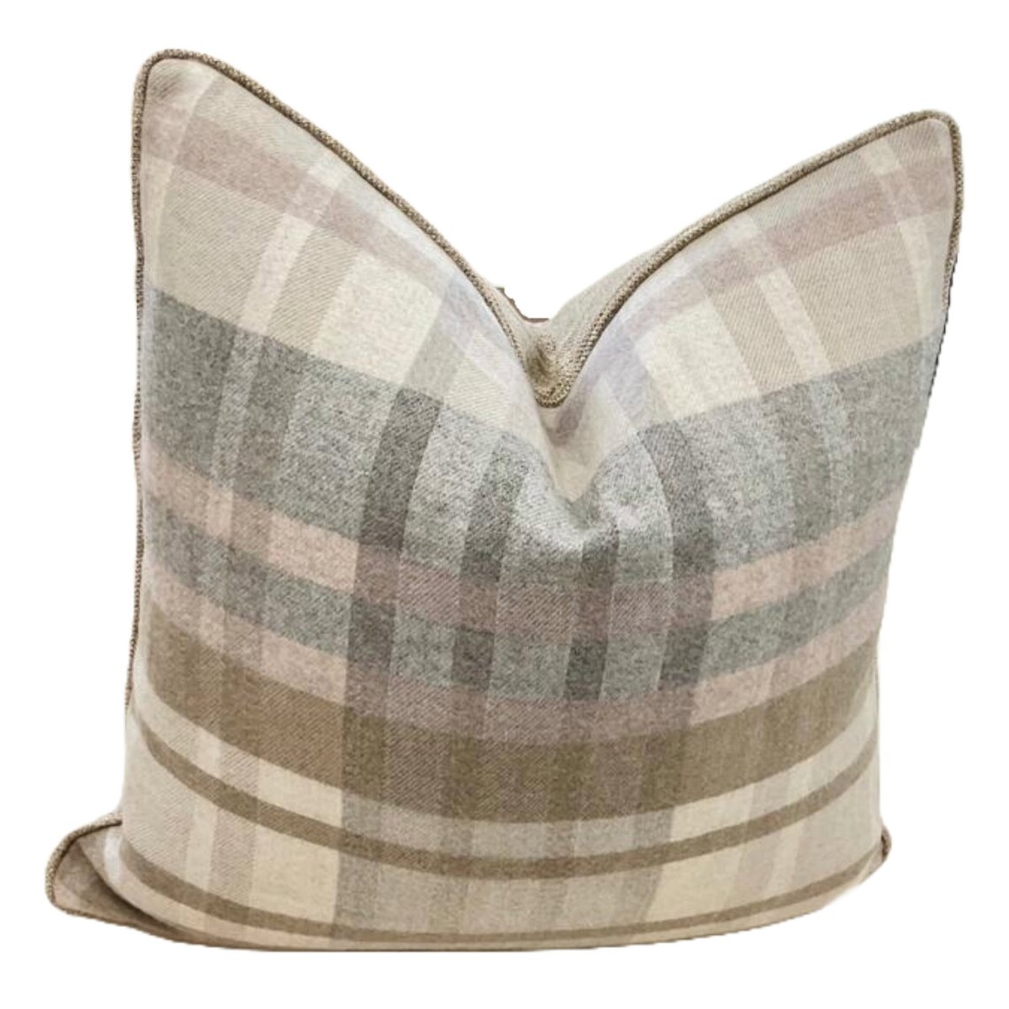 Classic Highland Checkered Wool Pillow Cover, Decorative Pillow Cover ...