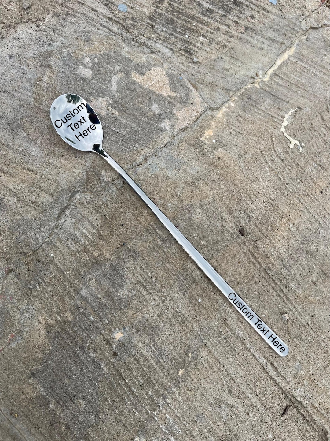 Custom Engraved Iced Tea Spoon: Personalized Stainless Steel Long ...
