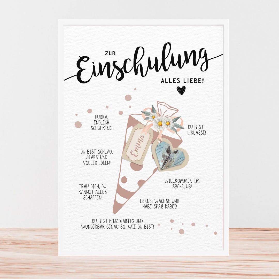 School Enrollment Gift School Cone / Money Gift Personalized Poster ...