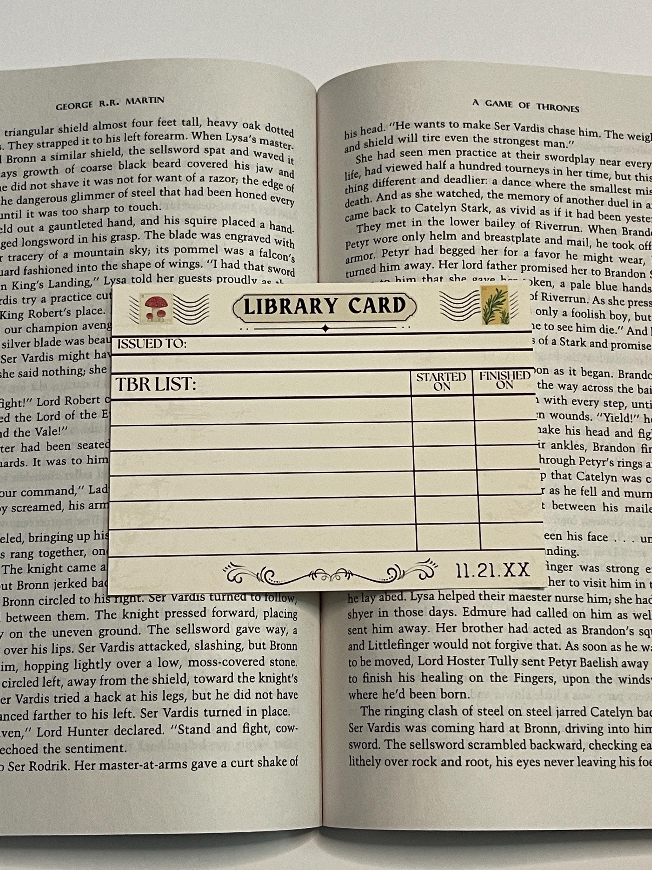 Library Card Bookmark - Etsy
