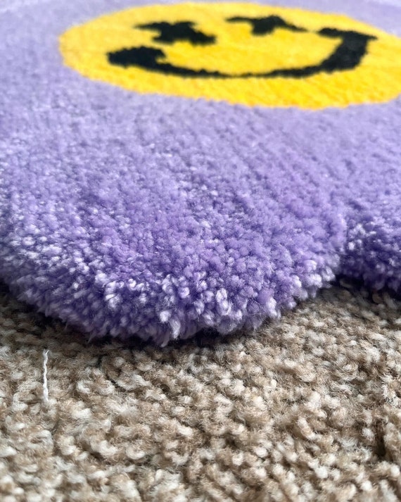 Lila Smiley Tapete Newroom Papiertapete, Lila Tapete Kinder Punkte