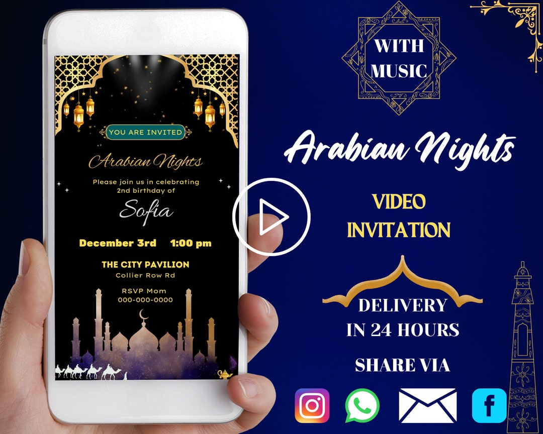 Arabian Nights Video Invitation, Moroccan Nights Video Invitation ...