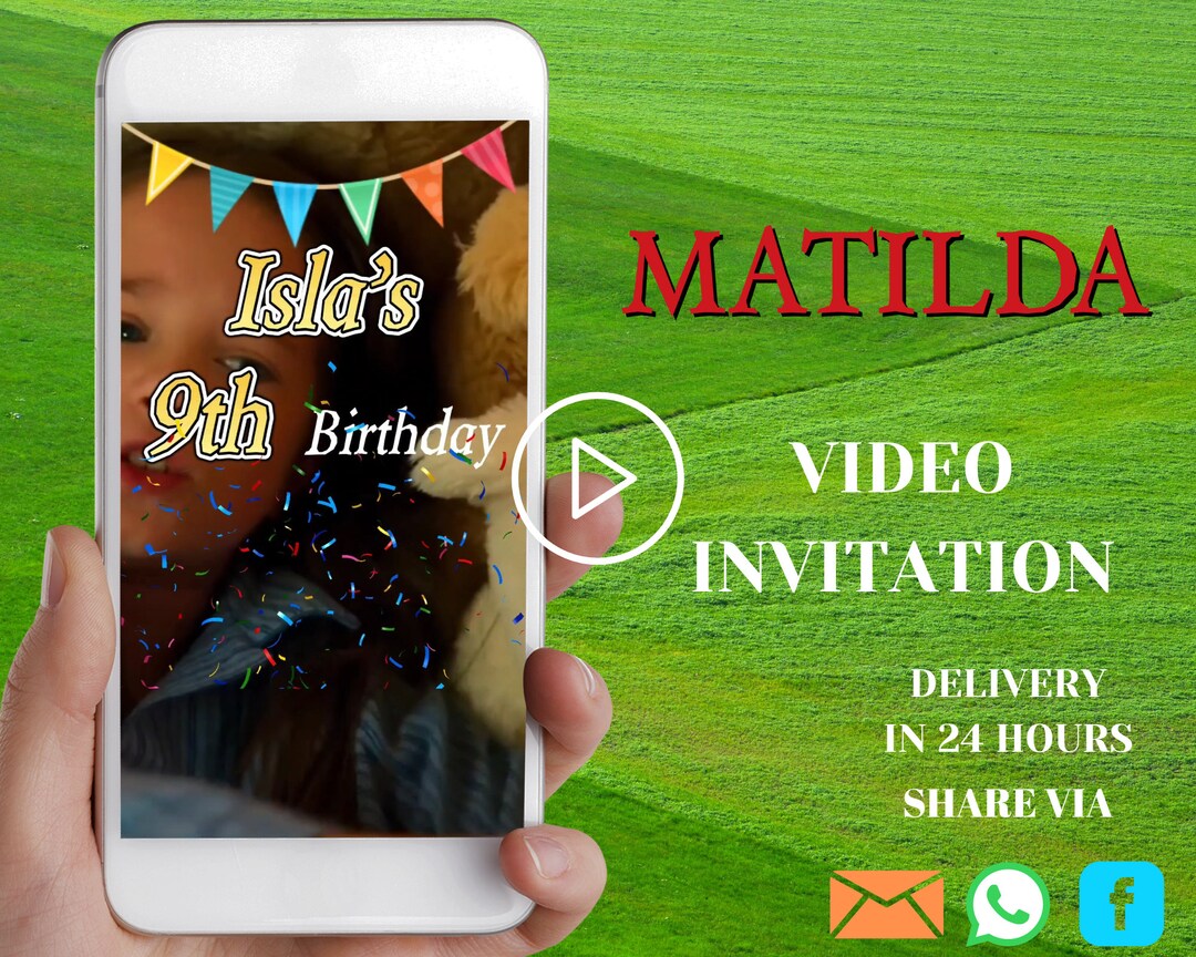 Matilda Movie Birthday Video Invitation, Matilda Video Invitation ...