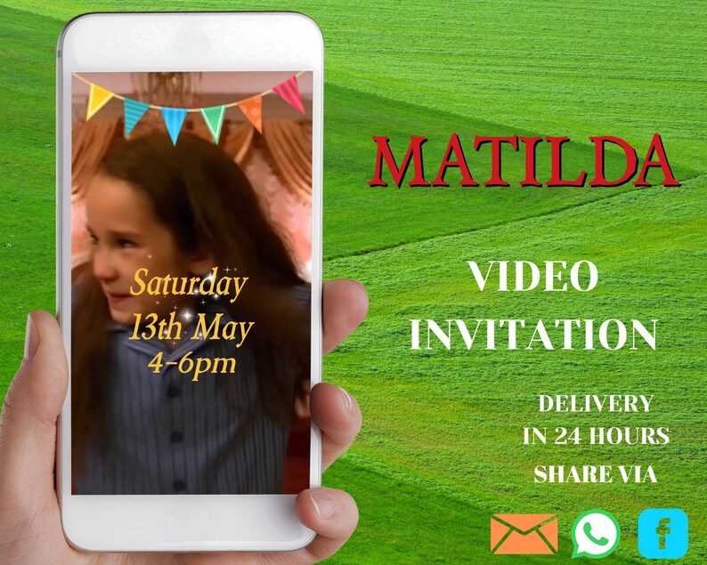 Matilda Movie Birthday Video Invitation, Matilda Video Invitation ...