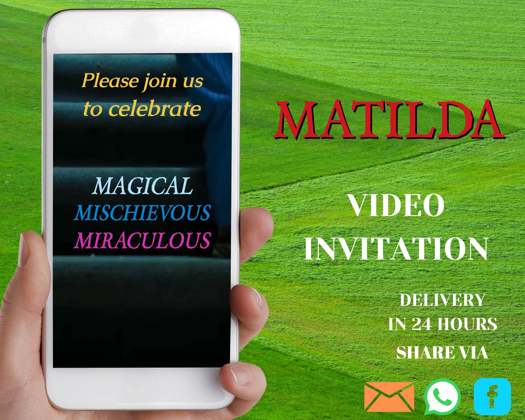 Matilda Movie Birthday Video Invitation, Matilda Video Invitation ...