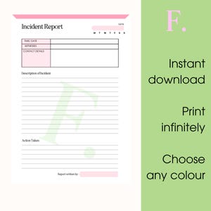 Printable Incident Log, Accident Log Sheets, Incident Report Template ...