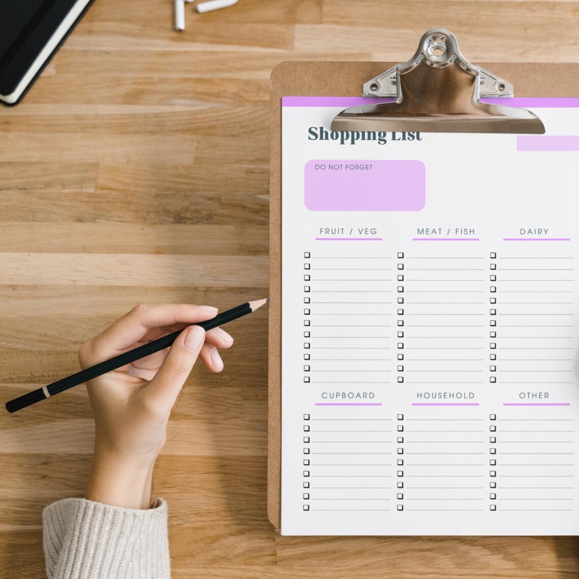 Printable Shopping List, Print at Home Grocery List, Food Shopping List ...