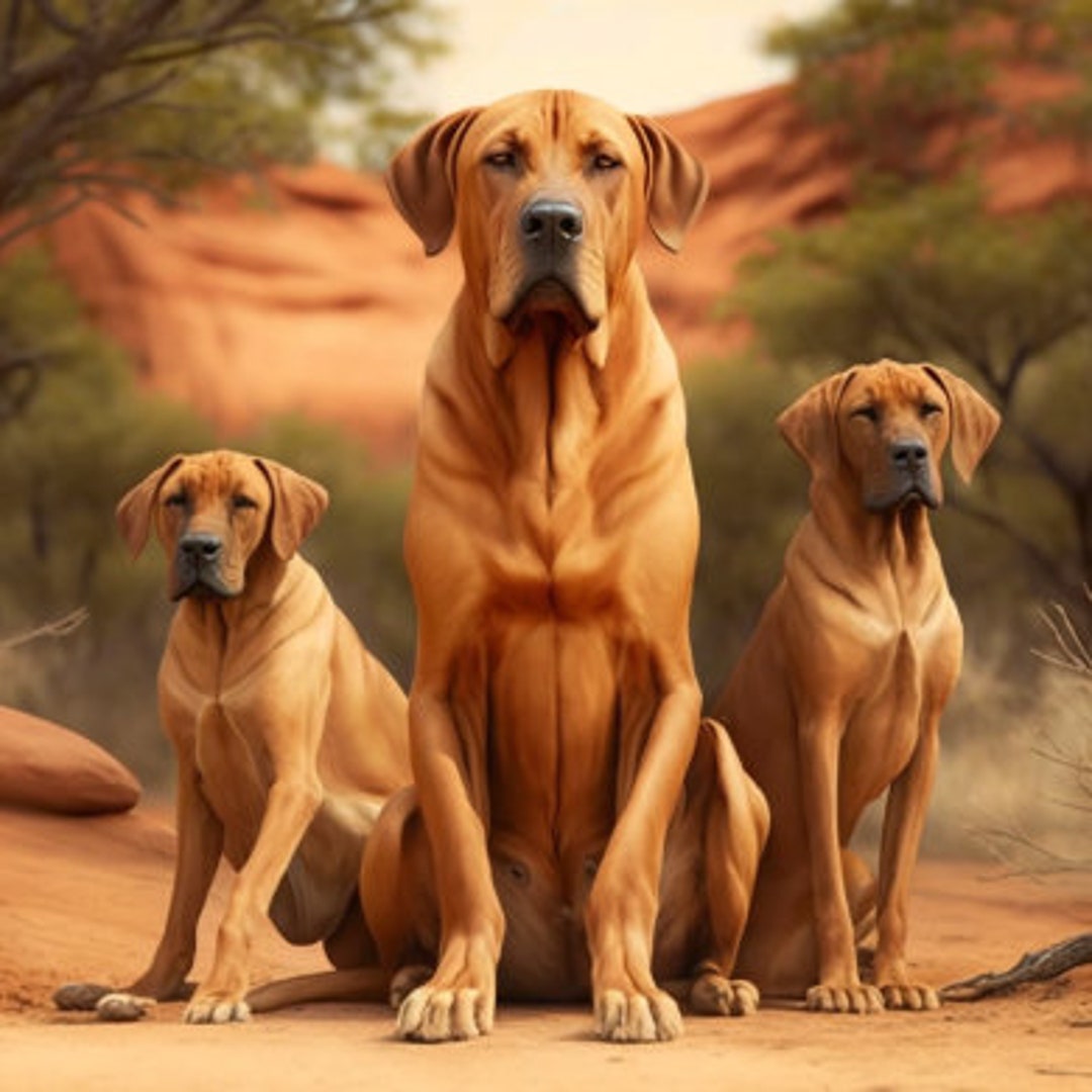 Rhodesian Ridgeback Dog Wall Art Digital Paint Rhodesian Ridgeback Dog ...
