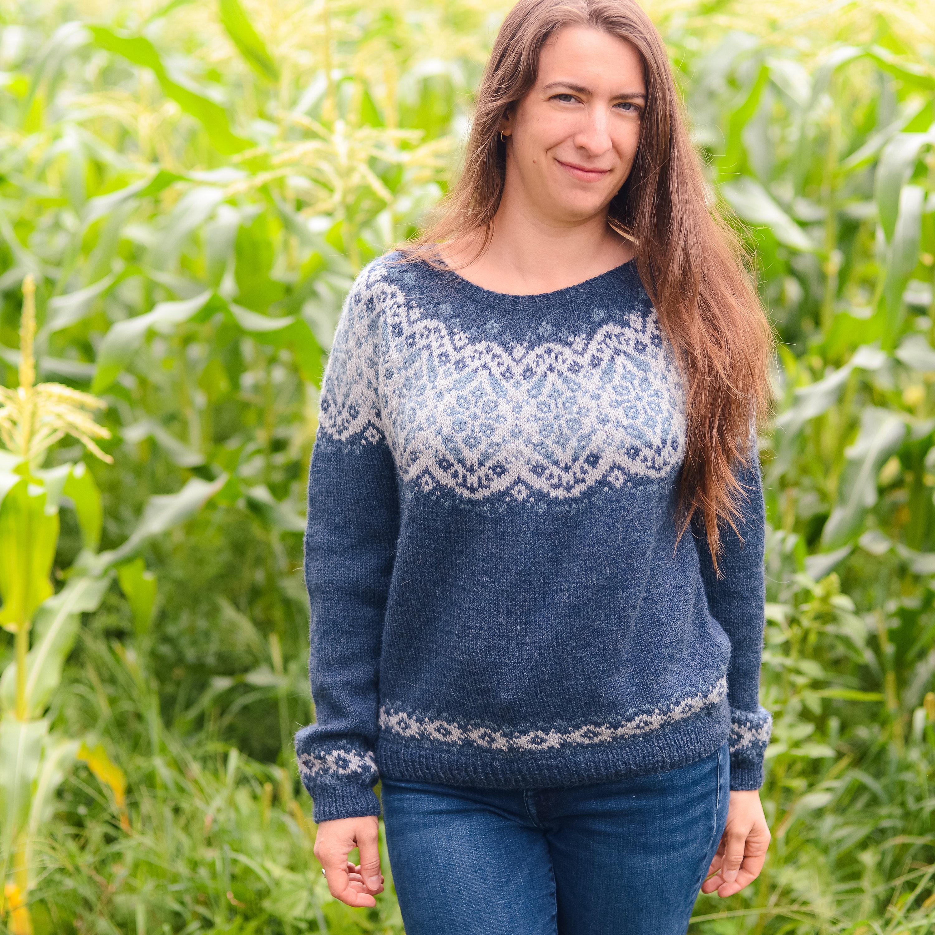 Shiver Sweater Knitting Pattern: Women's Fair Isle Yoke Sweater in ...