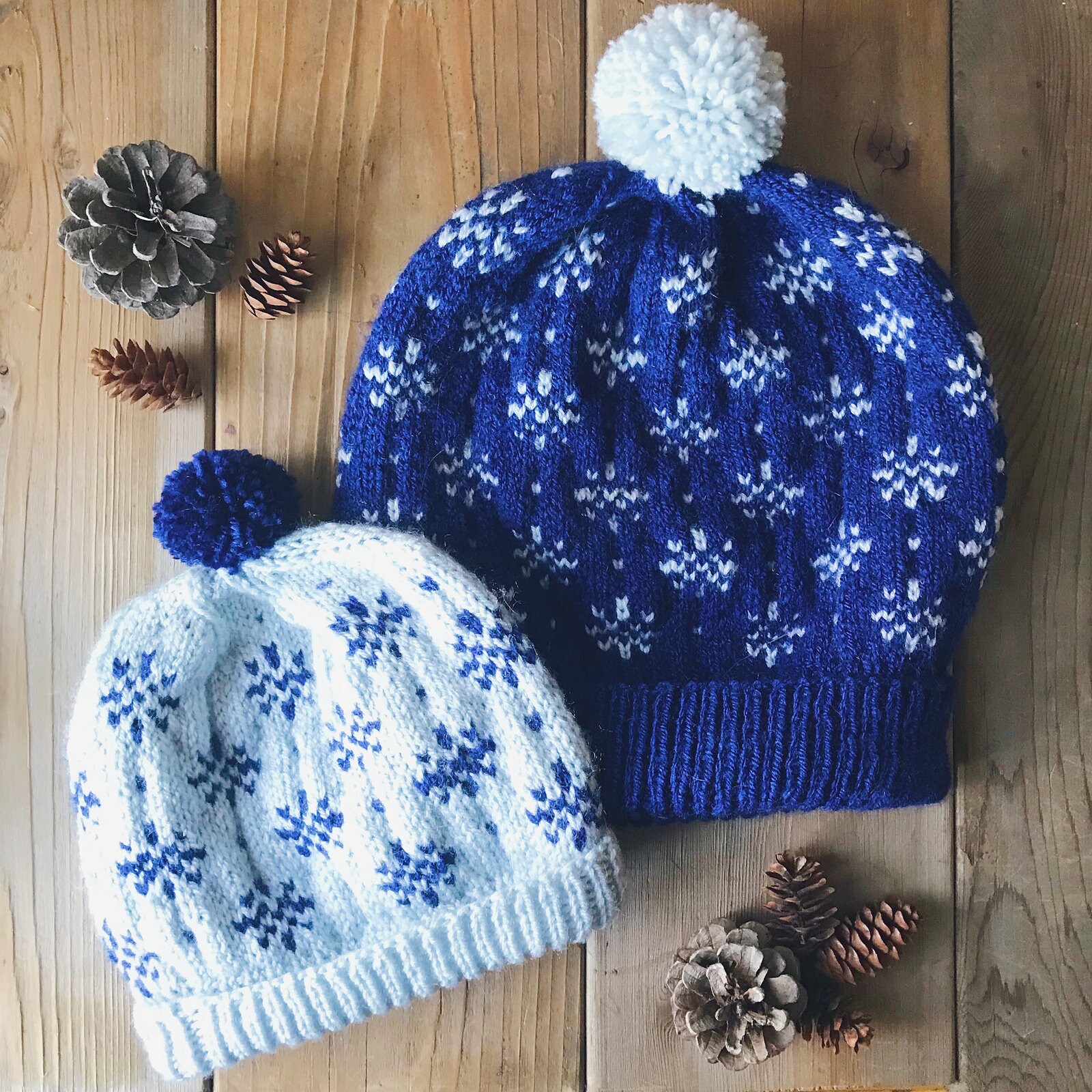 Knitting Pattern (PDF) - Winter Storm Hat - Two Color Matching Hats for ...