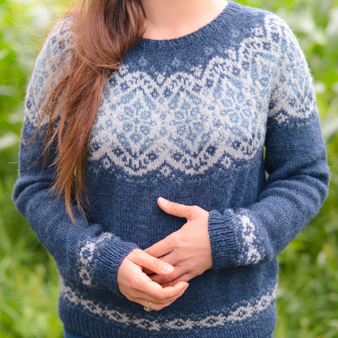 Shiver Sweater Knitting Pattern: Women's Fair Isle Yoke Sweater in ...