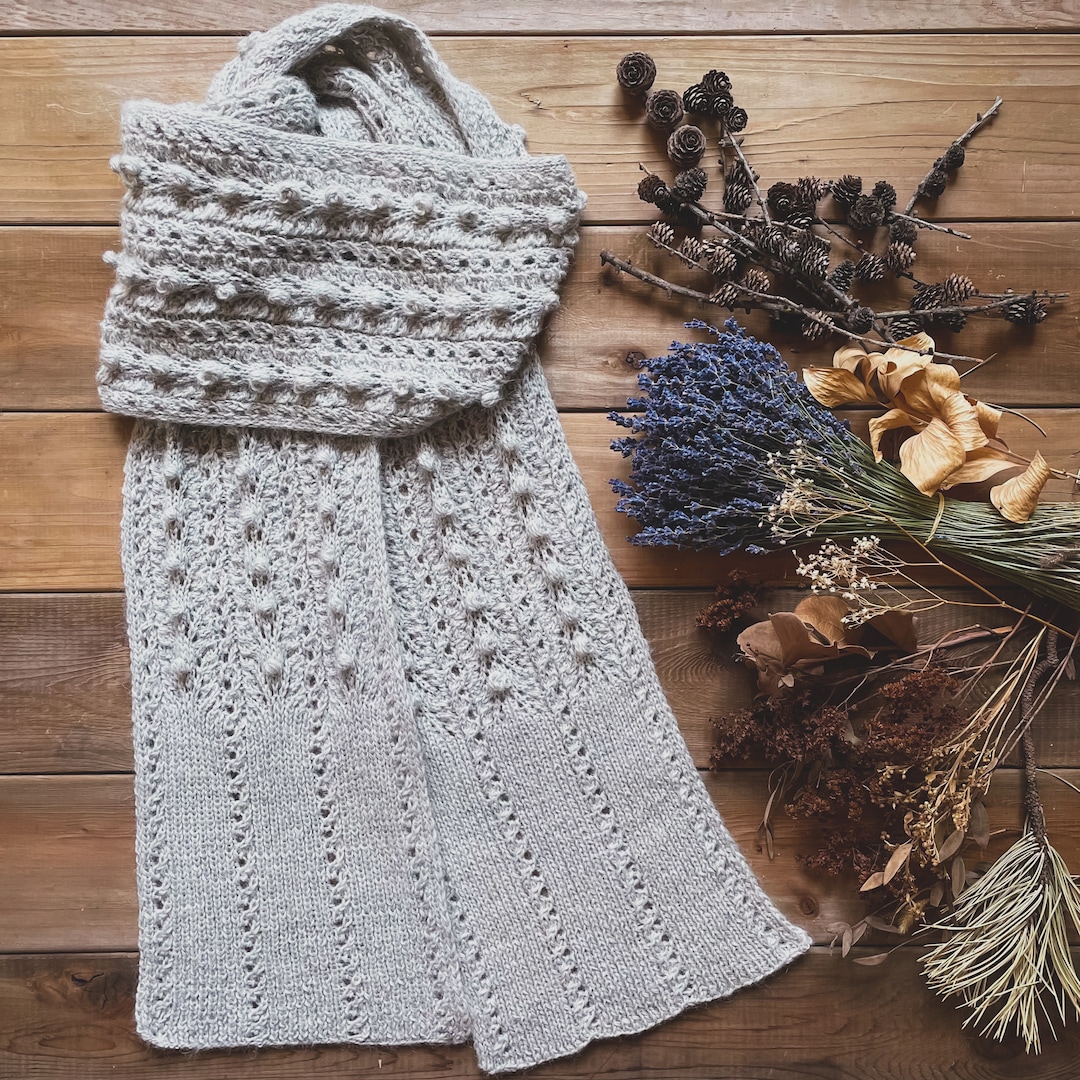 Knitting Pattern (PDF) - Winter Wheat Scarf - Customizable Knitting ...