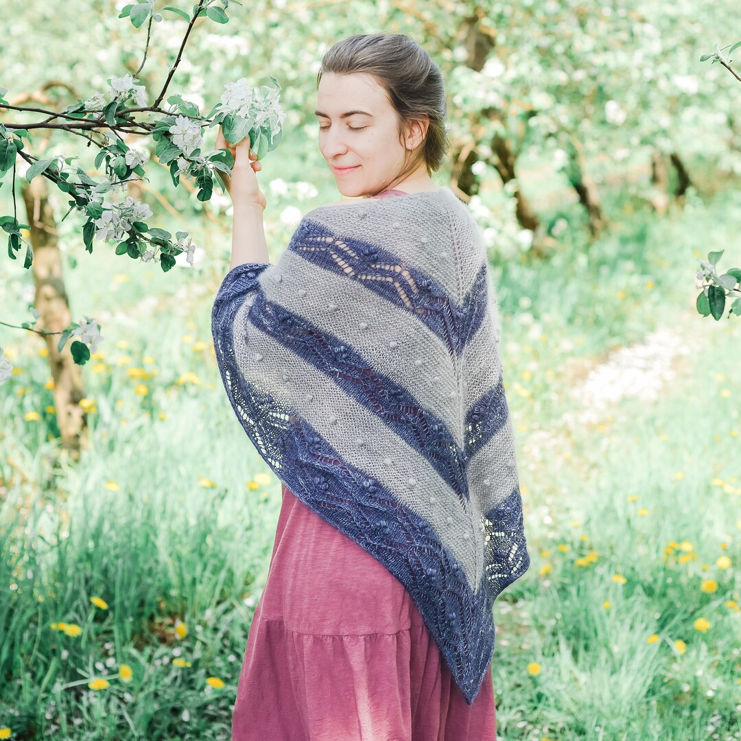 Knitting Pattern PDF Dewdrops Shawl Lace Knitting 2 Color Shawl Pattern ...