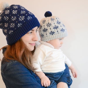 Knitting Pattern (PDF) - Winter Storm Hat - Two Color Matching Hats for ...
