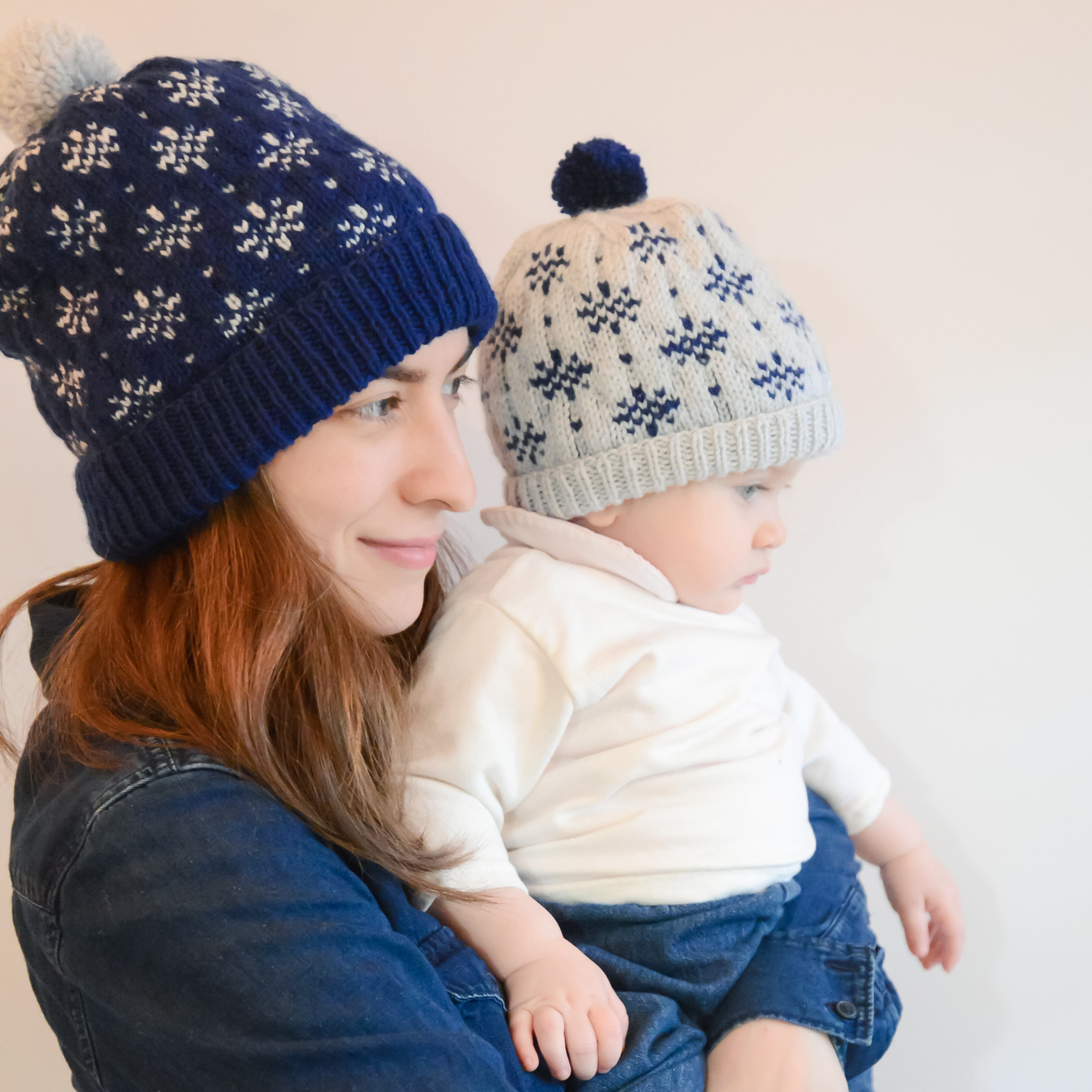 Knitting Pattern (PDF) - Winter Storm Hat - Two Color Matching Hats for ...