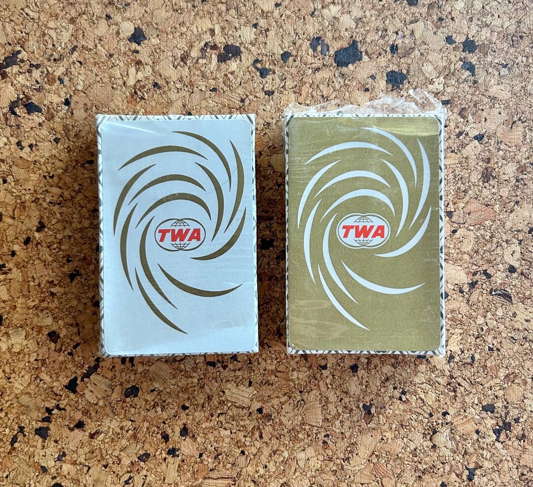 TWA Airlines Vintage Gold Swirl Playing Cards Unopened - Etsy