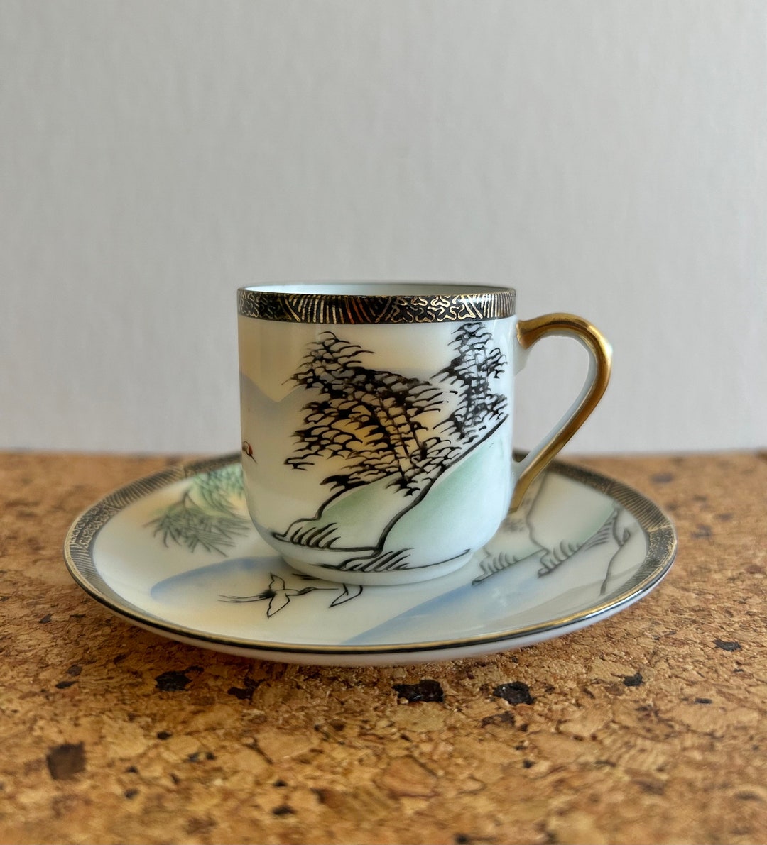 Japanese Scene Miniature Cup and Saucer Souvenir From Japan - Etsy