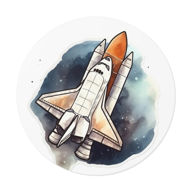Space Shuttle Sticker, Spaceship Sticker, Sticker for Laptop, Sticker ...