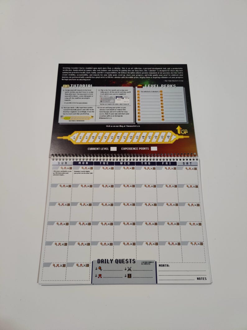 Level-up Calendar | Quest Tracker + 11 Art Prints - Etsy