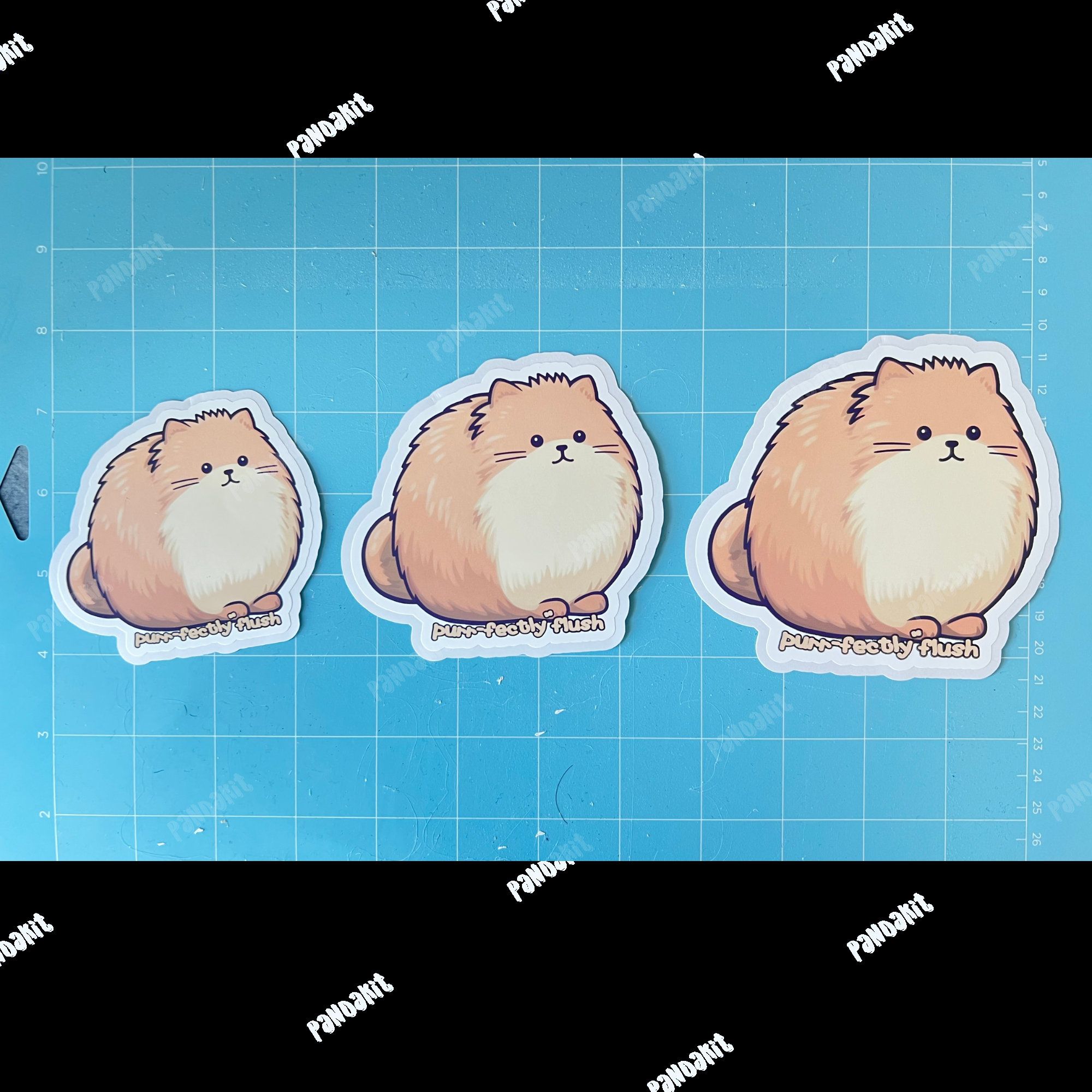 Cute Fluffy Cat Sticker Laminated Weatherproof Decal Matte - Etsy