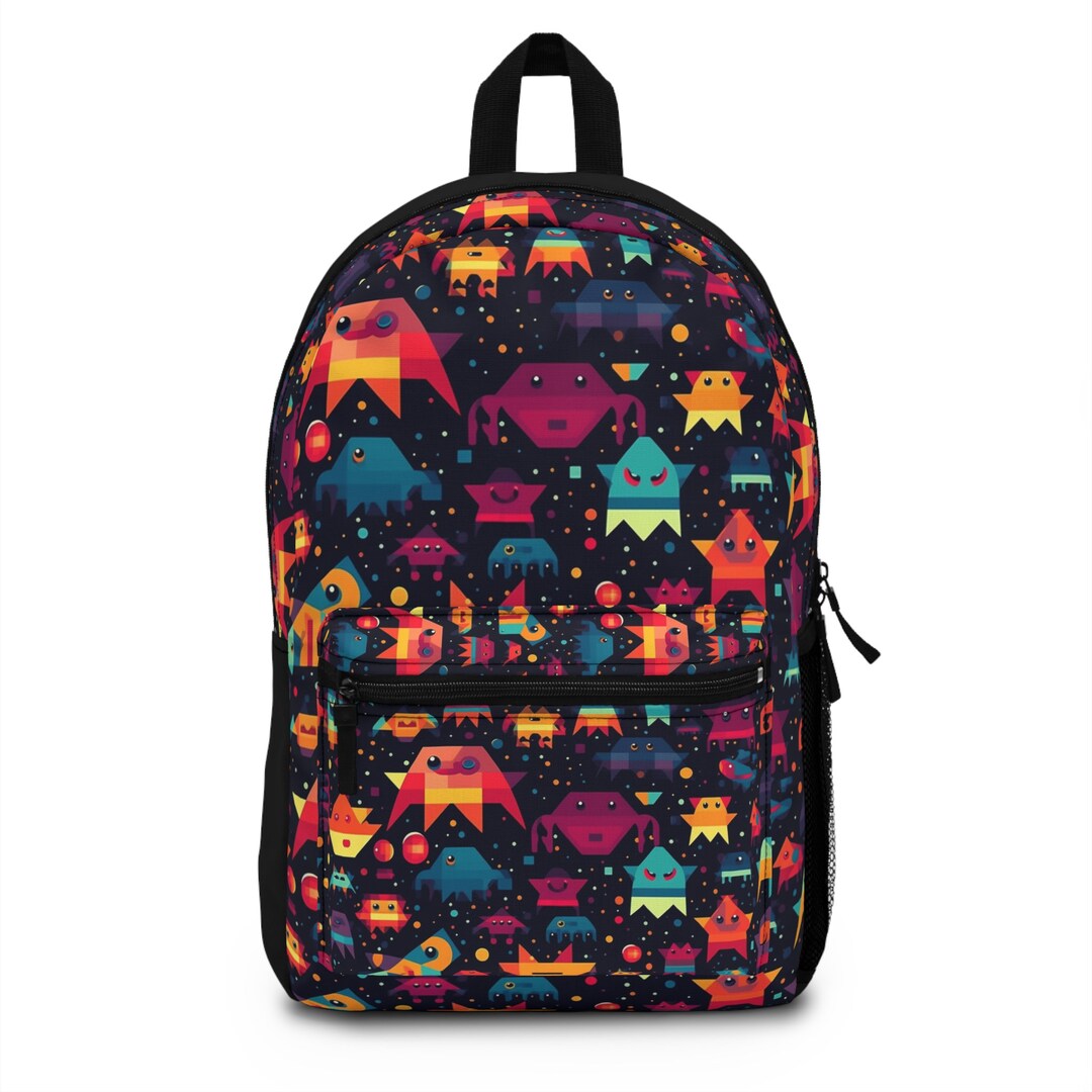 Pixel Art Retro Space Alien Invaders Back Pack, Back to School, Pixel ...