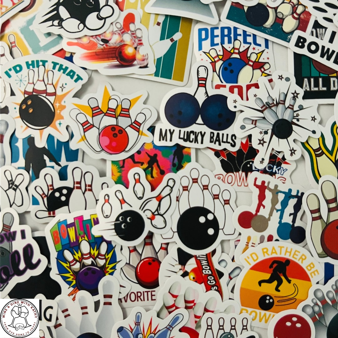 Bowling Stickers, Bowling Team Stickers, Random Sticker Packs 10/20/50 ...
