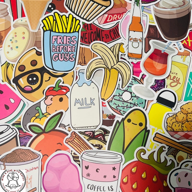 Cute Food Stickers - Etsy