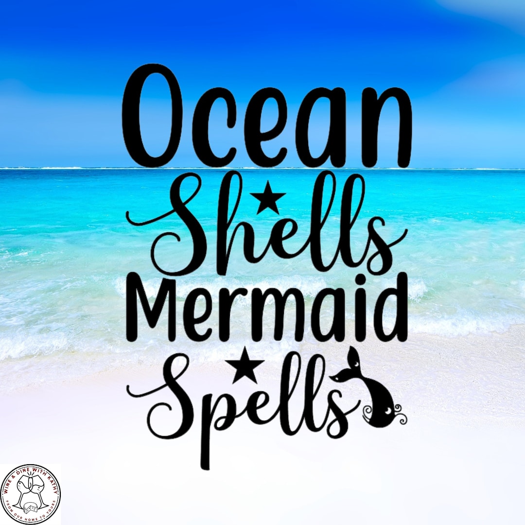 Ocean Shells Mermaid Spells Decal, Beach Decal, Car Decal, Wall Decal ...