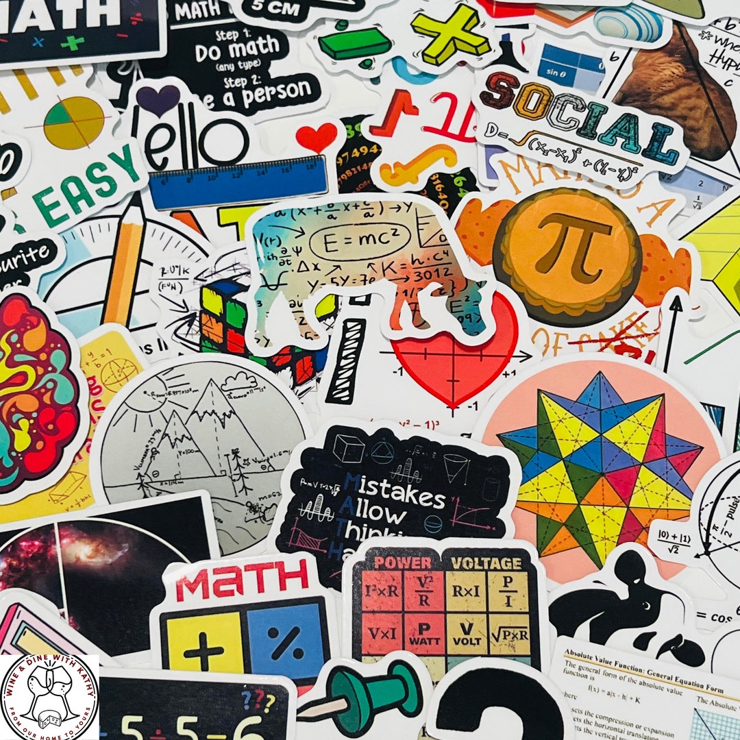 Math Stickers, Math Teacher Stickers, Einstein, Random Sticker Packs 10 ...