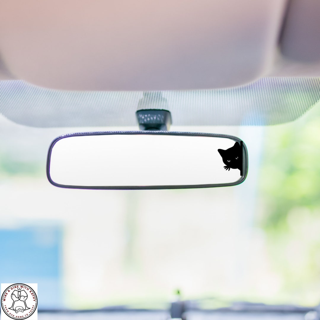 Peeking Cat Right Side Mini Decal, Rearview Mirror Decal, Mini Decal ...