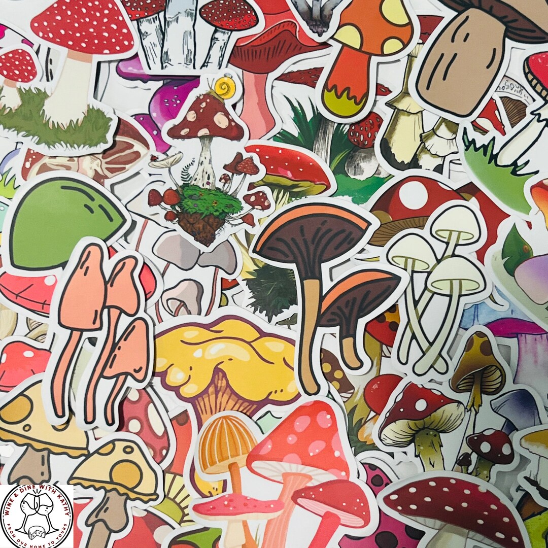 Magic Mushroom Stickers, Mycology Stickers, Random Sticker Packs 10/20 ...