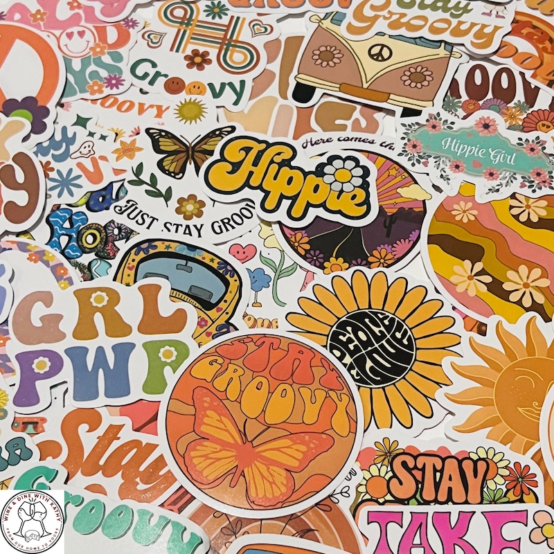 Hippie Stickers - Etsy