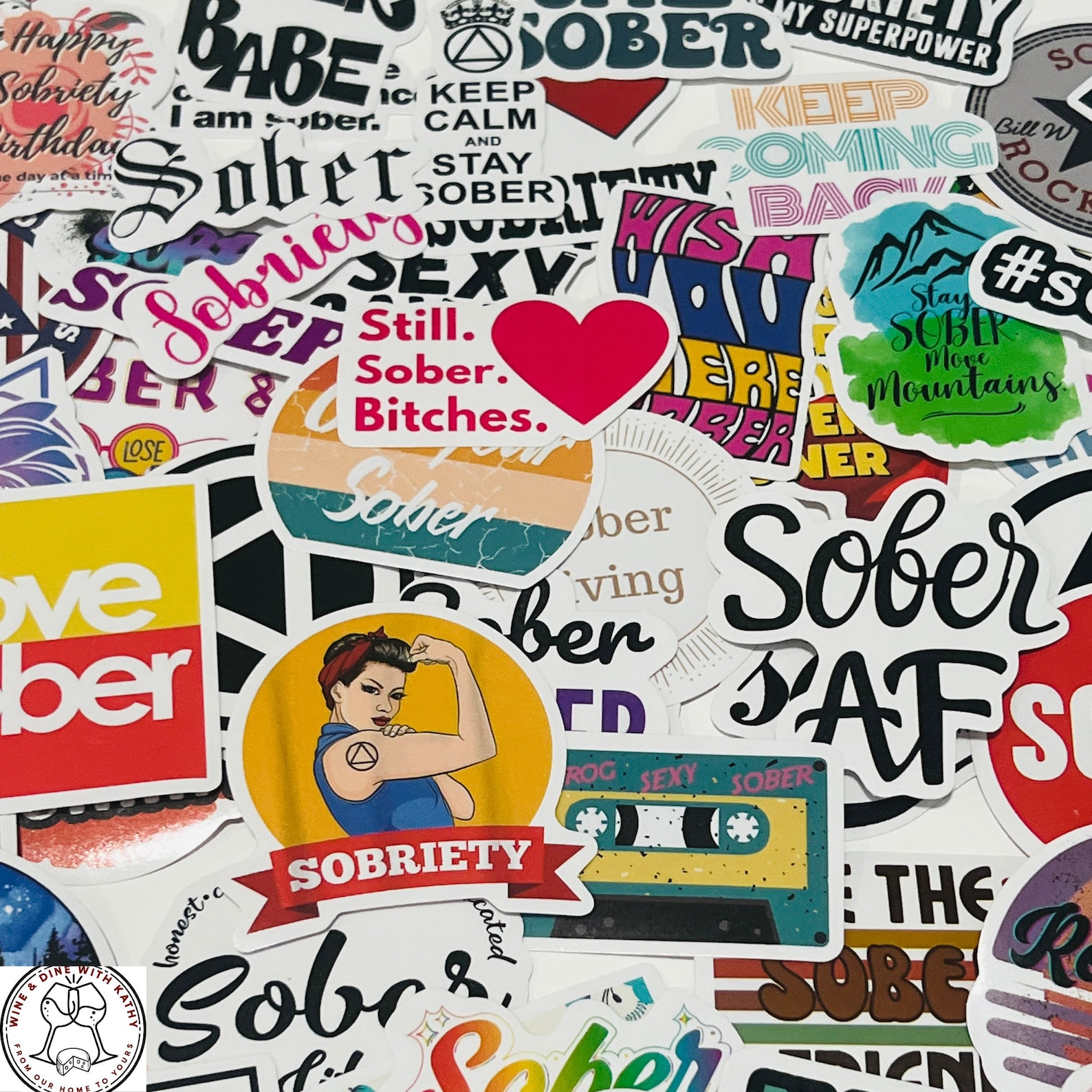 Sobriety Stickers, Sober Stickers, Sober Life, Random Sticker Packs 10 ...