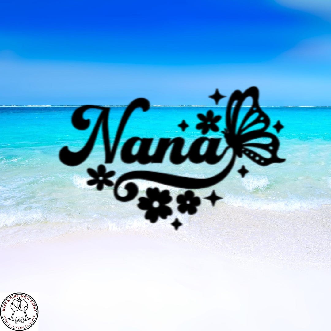 Nana Decal Listing, Nanny Decal With Flowers, Car Decal, Wall Decal ...