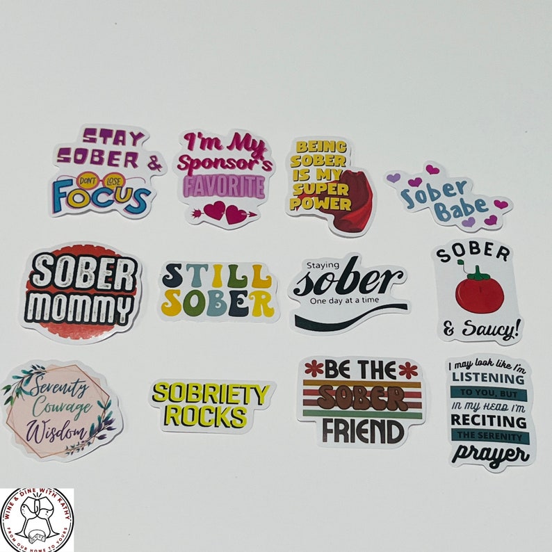 Sobriety Stickers, Sober Stickers, Sober Life, Random Sticker Packs 10 ...