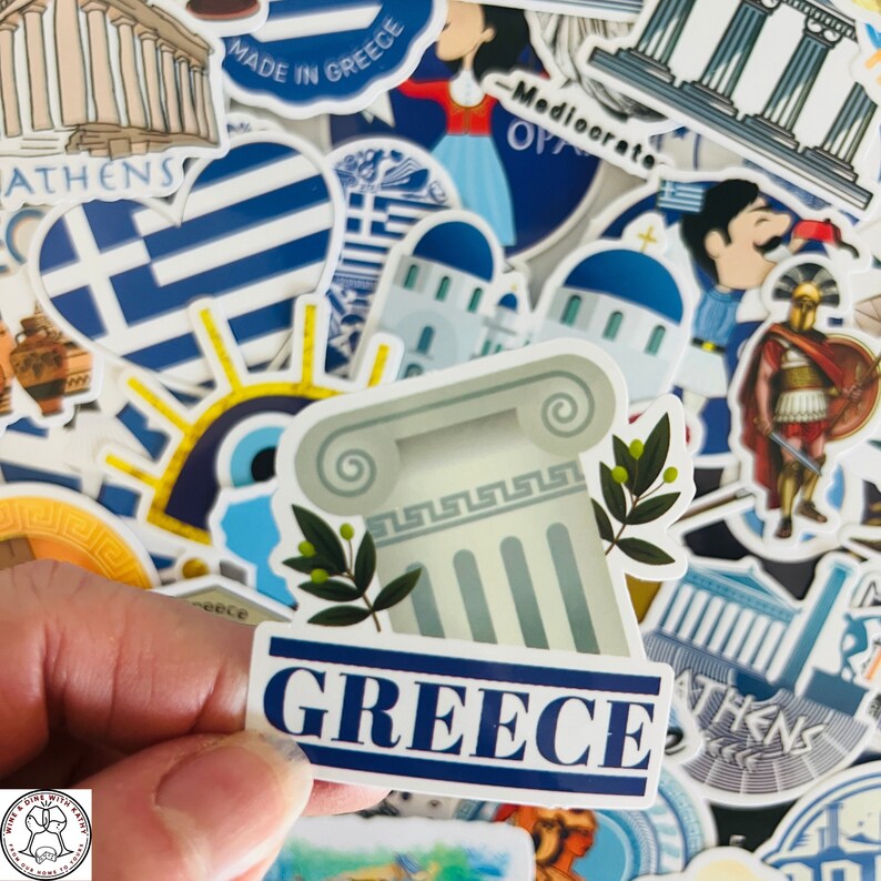 Greece Stickers, Greek Architecture Stickers, Random Sticker Packs 10 ...