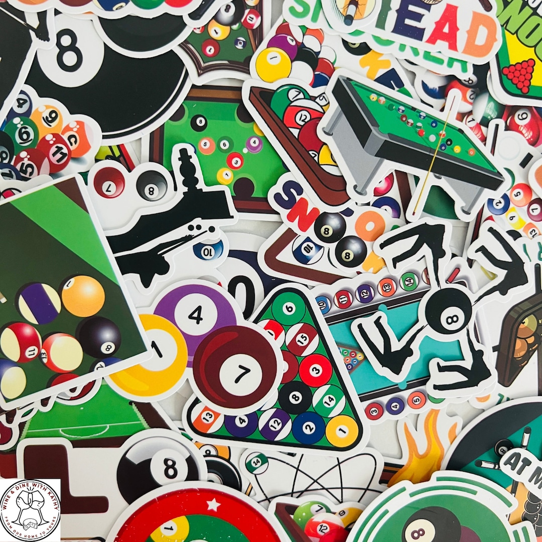 Billiard Stickers, Snooker Stickers, Random Sticker Packs 10/20/50 ...