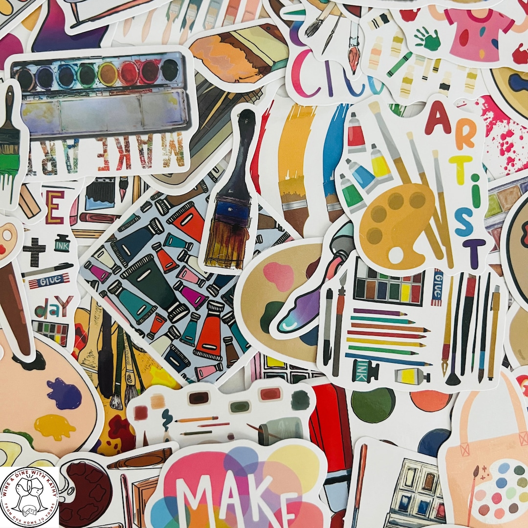 Art Stickers, Painting Stickers Random Sticker Packs 10/20/50 Pieces ...