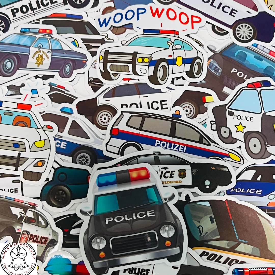Police Car Stickers, Police Stickers, Random Police Sticker Packs 10/20 ...