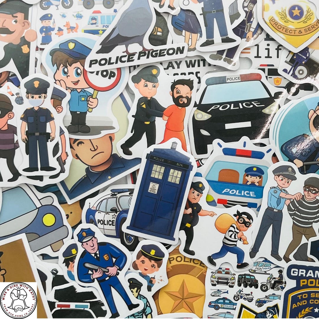Policeman Stickers, Police Stickers, Police Car, Random Sticker Packs ...