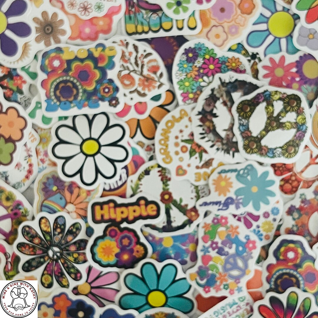 Hippie Stickers, Hippy Stickers, Groovy Random Sticker Packs 10/20/50 ...