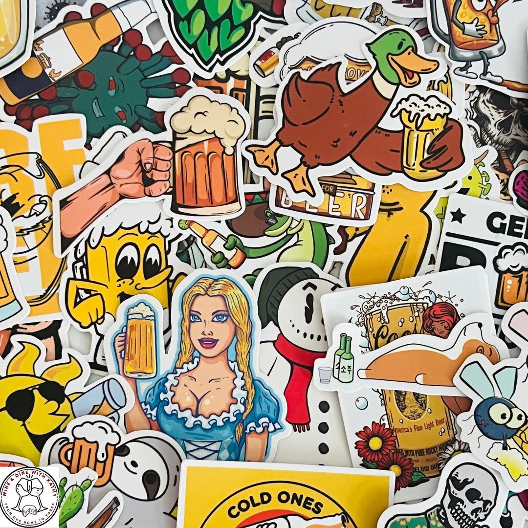 Beer Stickers, Funny Beer Stickers, Random Sticker Packs 10/20/50 ...