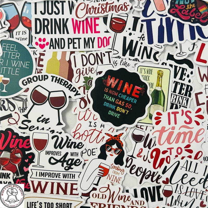 Wine Glass Stickers - Etsy