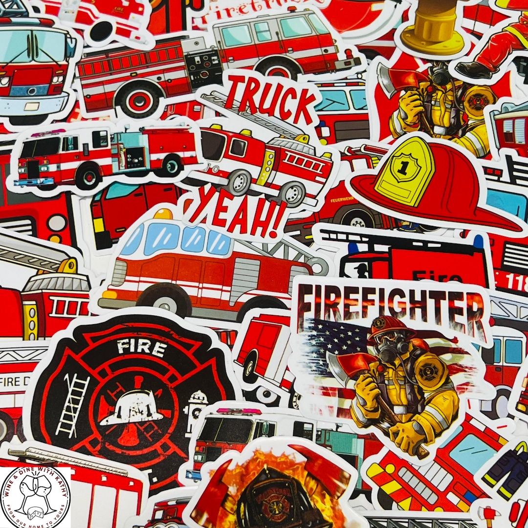 Fireman Stickers, Firefighting Stickers, Random Sticker Packs 10/20/50 ...