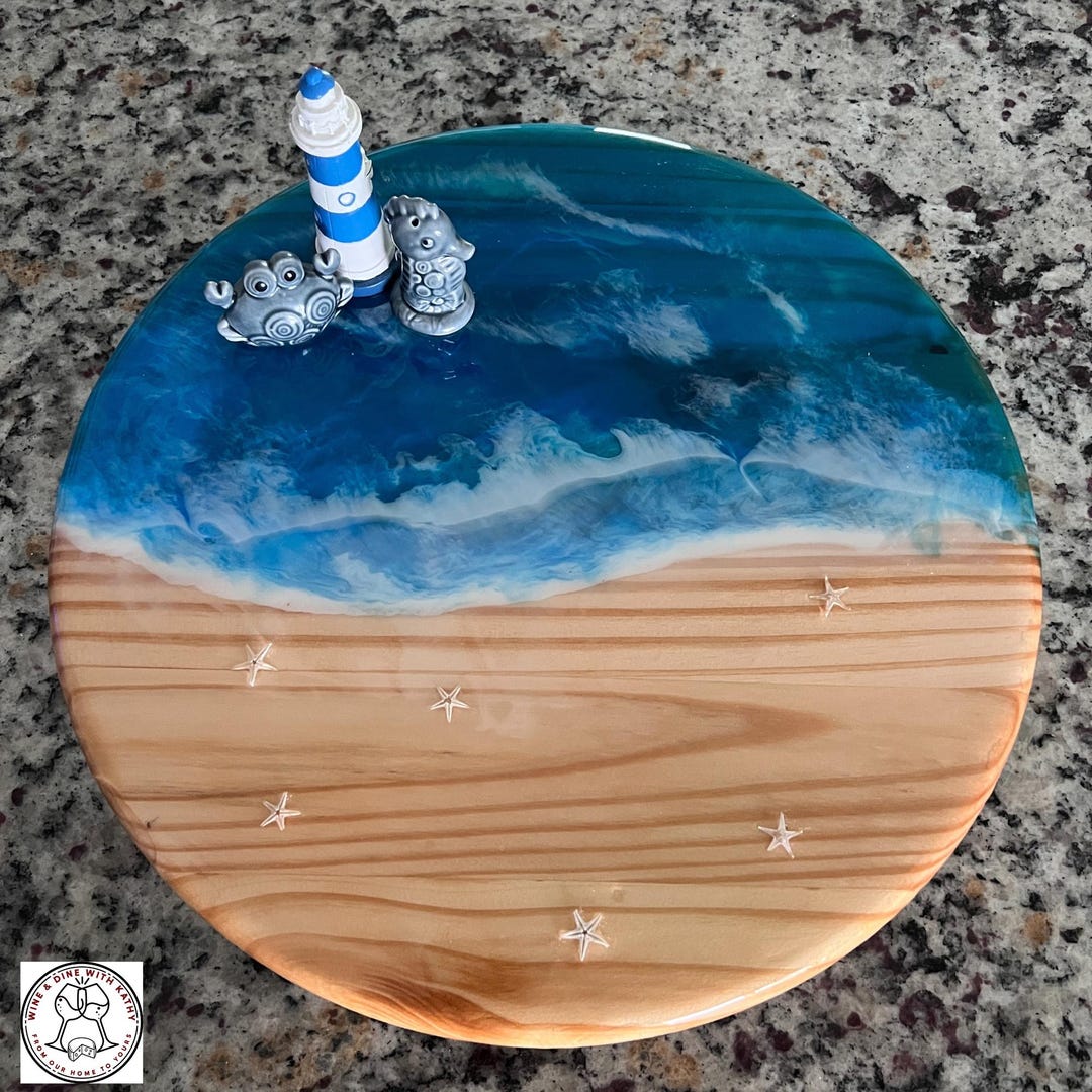 Custom Resin Lazy Susan, Beach Theme Home Decor, Unique Wedding Gift ...