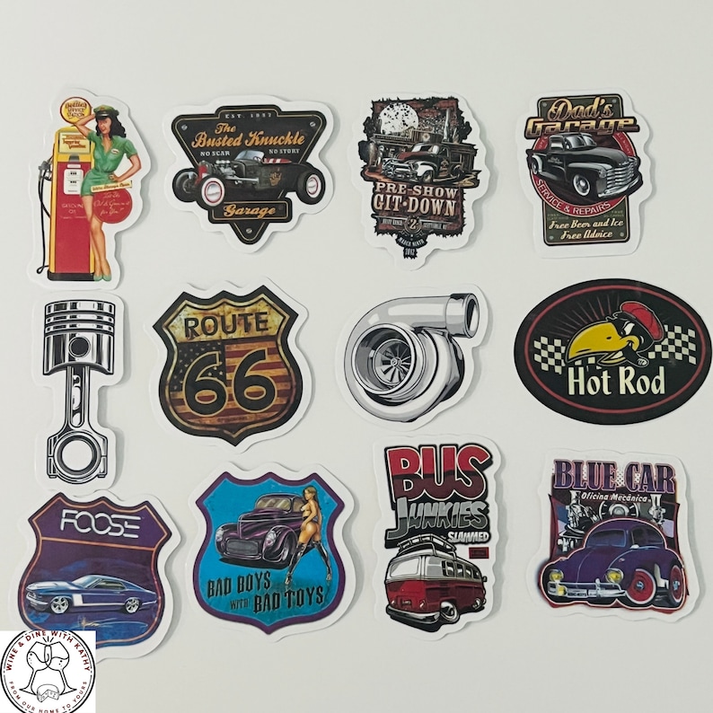 Retro Hot Rod Stickers, Retro Car Stickers, Random Sticker Packs 10/20 ...